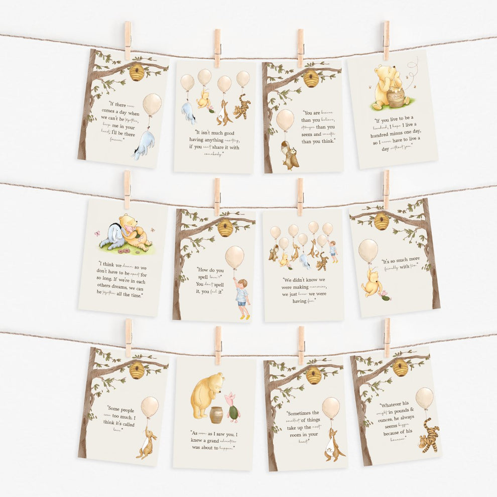 Winnie the Pooh Quote Cards - Custom Digital Template - Big Day Out